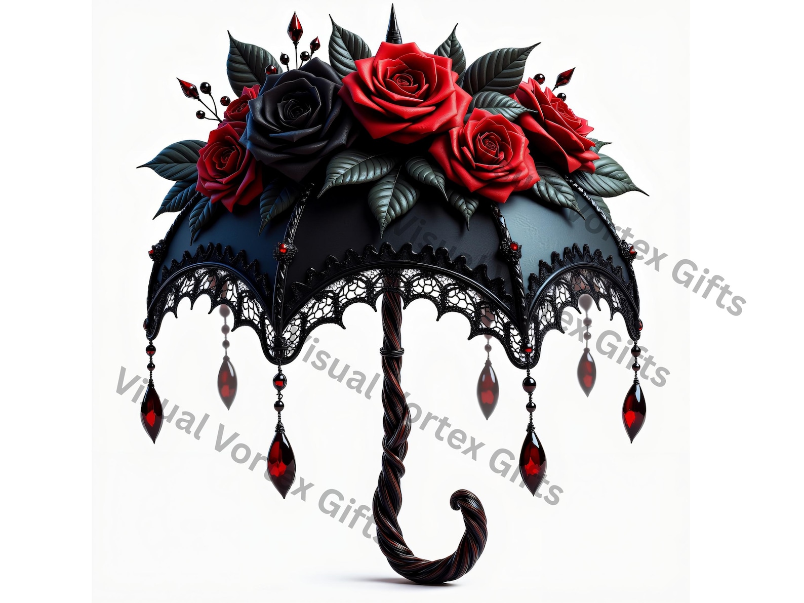 10+ Gothic Umbrella With Blood Red Roses Clipart, Goth Gothcore Emo ...