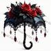 10+ Gothic Umbrella With Blood Red Roses Clipart, Goth Gothcore Emo ...
