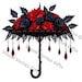 10+ Gothic Umbrella With Blood Red Roses Clipart, Goth Gothcore Emo ...