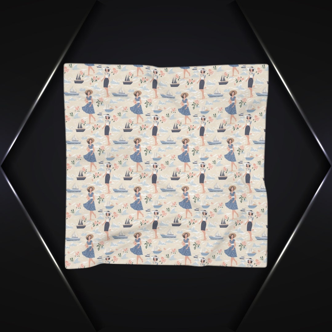 Pretty Cruise Lover's Scarf With Cruising Retro Dressed Ladies and ...