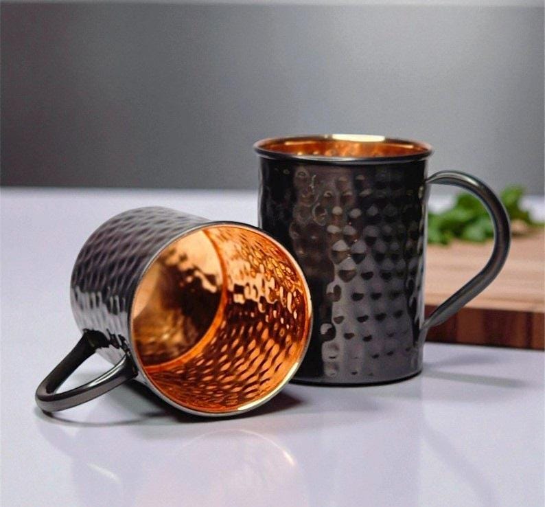 Pure Copper Black Water Mug | Ayurvedic Copper Cup for Drinking Water ...