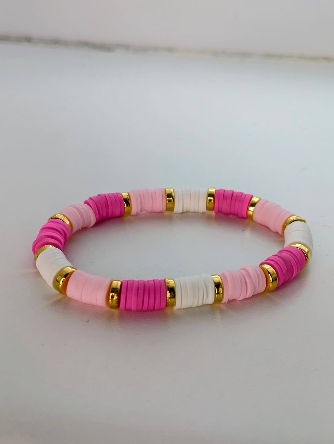 Pink Barbie Clay Bead Preppy Bracelet - Etsy