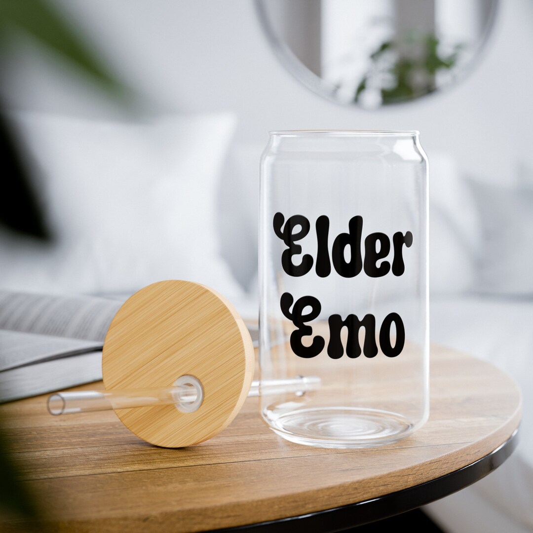 Elder Emo Checkered Scene Beer Can Glass, It Was Never a Phase Cup ...