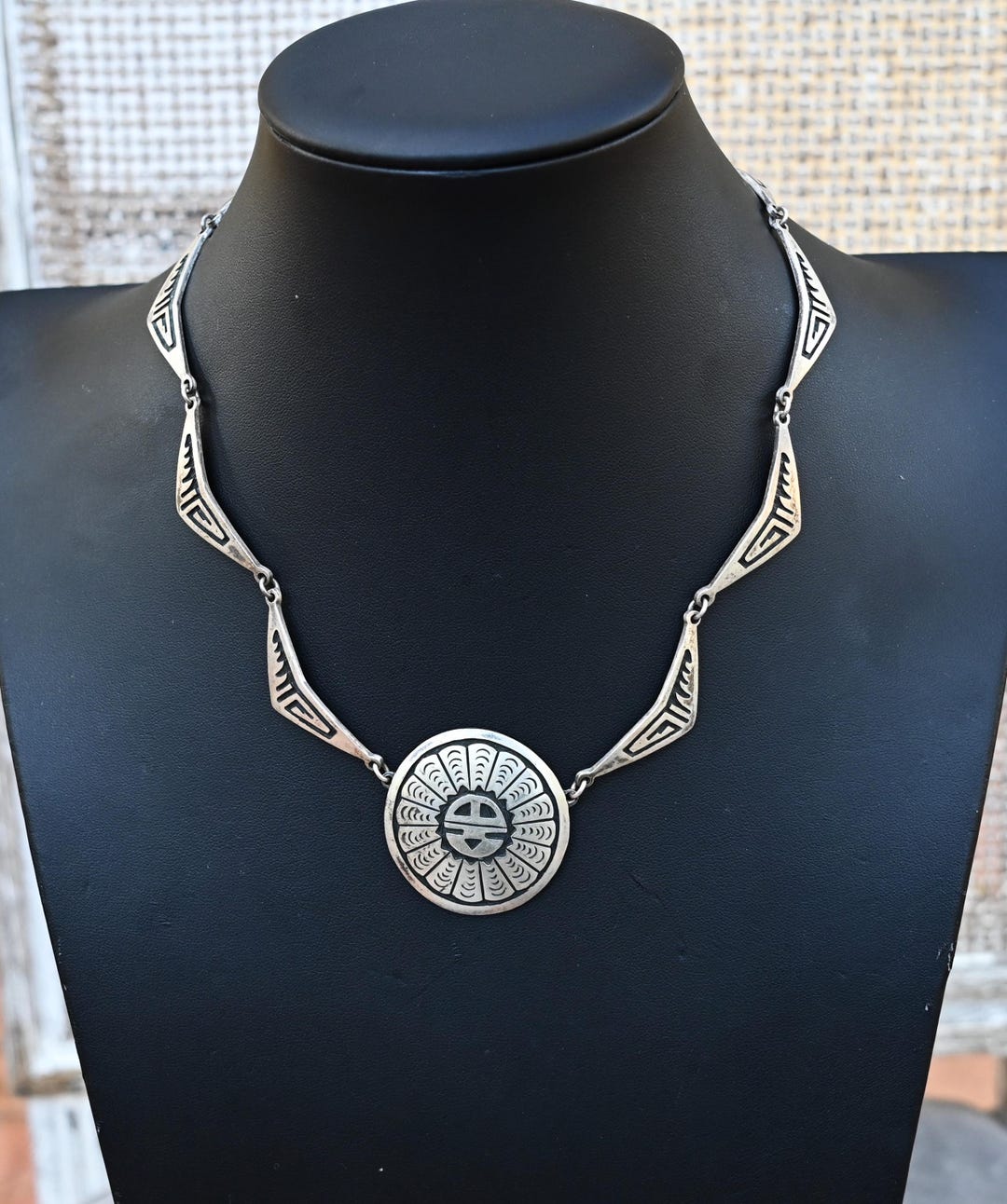 Vintage Hopi Tribe Sterling Silver Necklace Heavy 43 Grams 17.5 ...