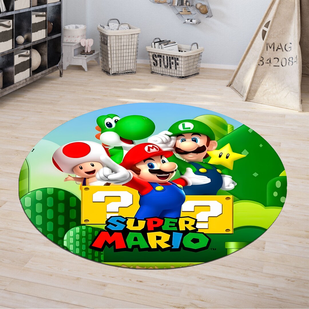 Mario Rug, Mario Game Rug, Retro Game Rug, Kids Room Decor, Retro Game ...
