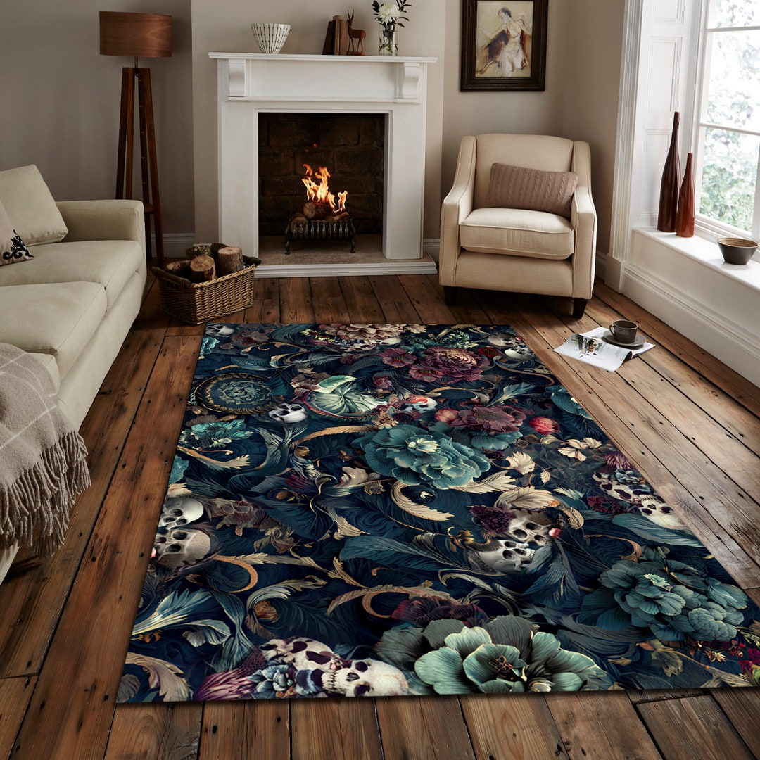 Skull Rug, Gothic Rug, Snake Rug, Flower Rug, Fear Rug, Modern Rug ...