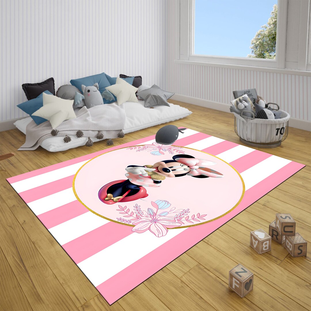 Mickey Mouse Rug, Minnie Mouse Rug, Cute Rug, Kids Room Decor, Baby ...