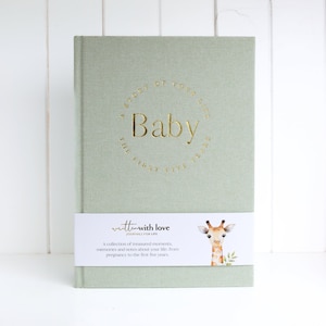 Baby Book Linen Baby Memory Book Pregnancy Journal Sage Green Baby ...