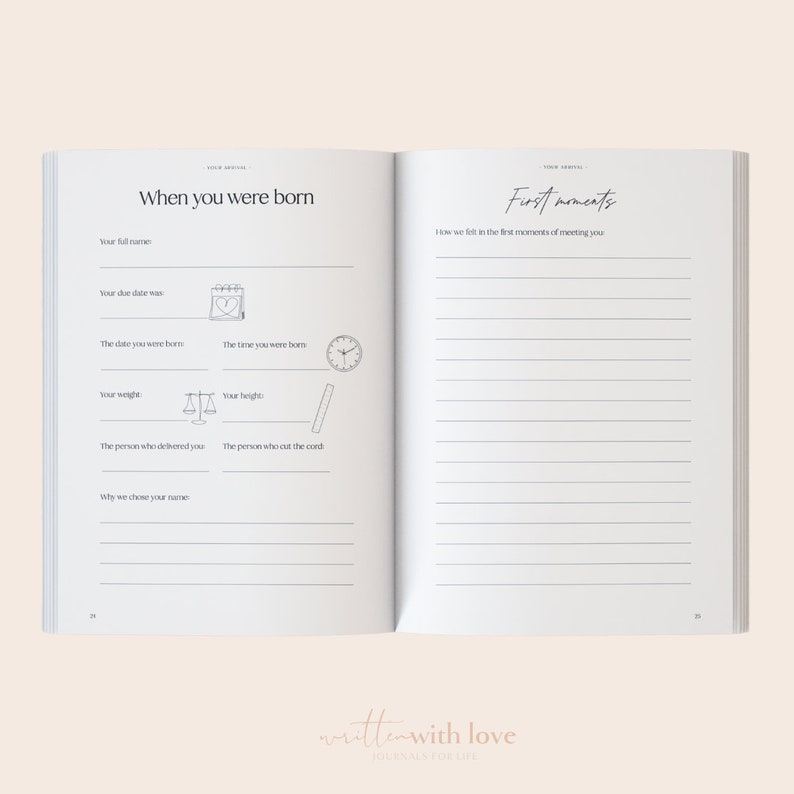Baby Book | Linen Baby Memory Book | Pregnancy Journal | Baby Journal ...