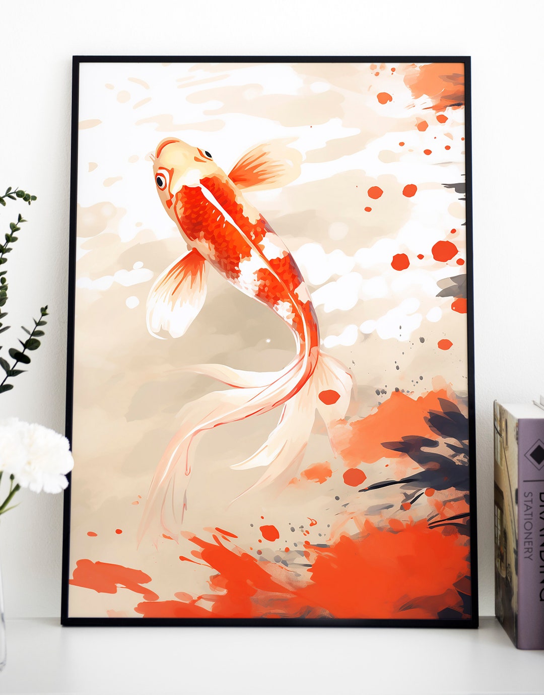 Japanese Koi Fish Premium Matte Posters Wall Art Vintage Woodblock ...