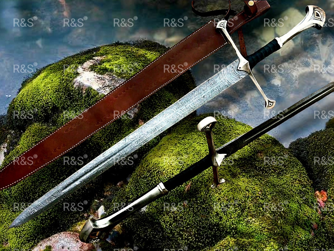 Damascus Steel Viking Medieval Sword Handmade Damascus Steel - Etsy