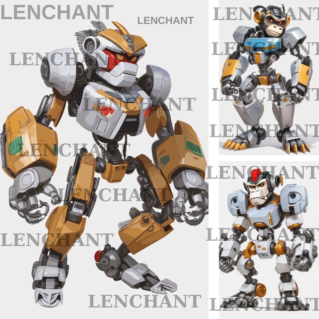 Cartoon Monkey Transformers: SVG, PNG, EPS Comercial Use Clipart Vector ...