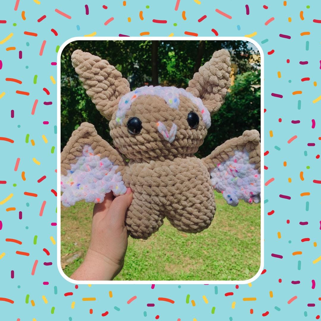 Ice Cream Bat Plushie bat Sprinkles Kawaii Stuffed Animal Halloween ...