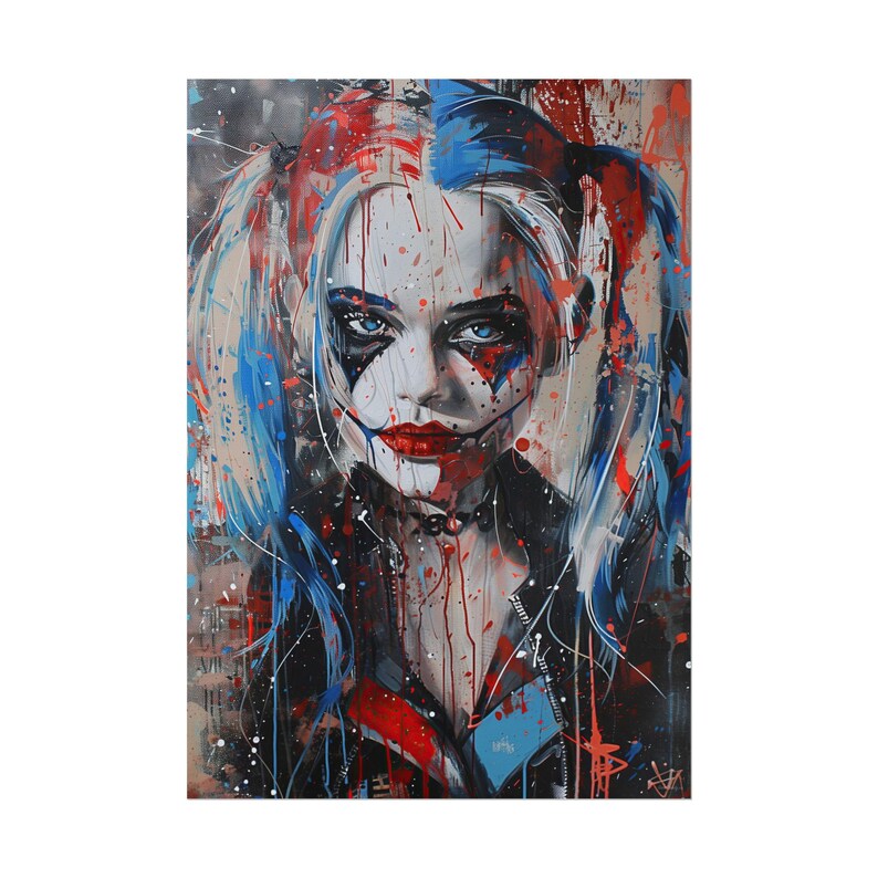 Harley Quinn-inspired Pollock Style Abstract Pop Art Rolled Posters - Etsy