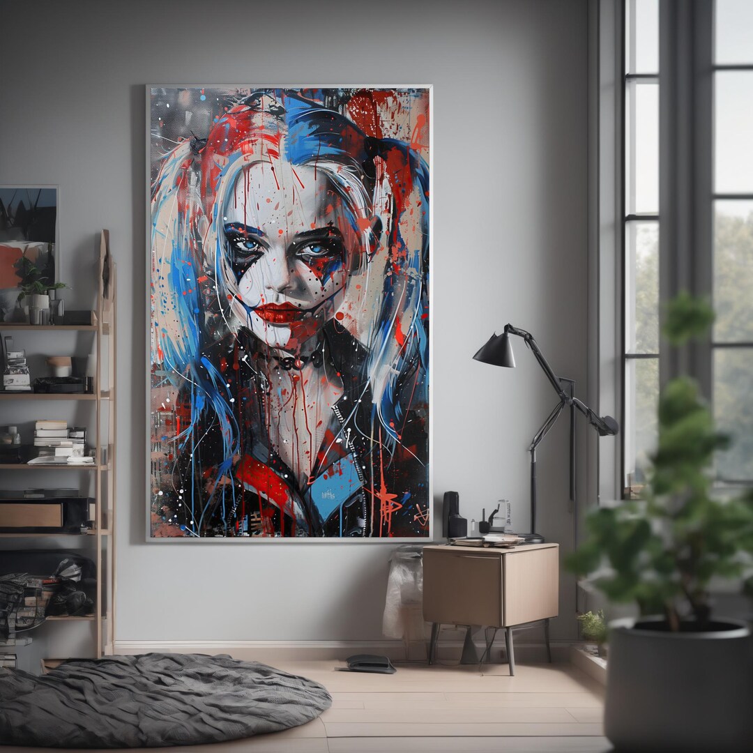 Harley Quinn-inspired Pollock Style Abstract Pop Art Rolled Posters - Etsy