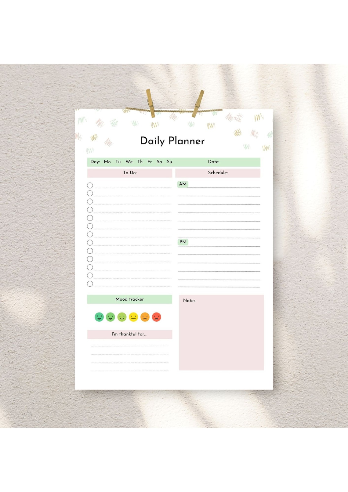 Cute Daily Planner Printable A4 and A5 // Digital Download - Etsy