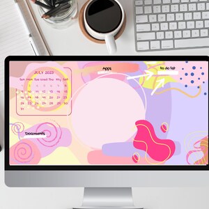Abstract Pink Desktop Wallpaper Organizer - Etsy