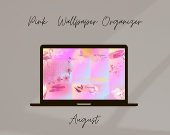 Abstract Pink Desktop Wallpaper Organizer - Etsy