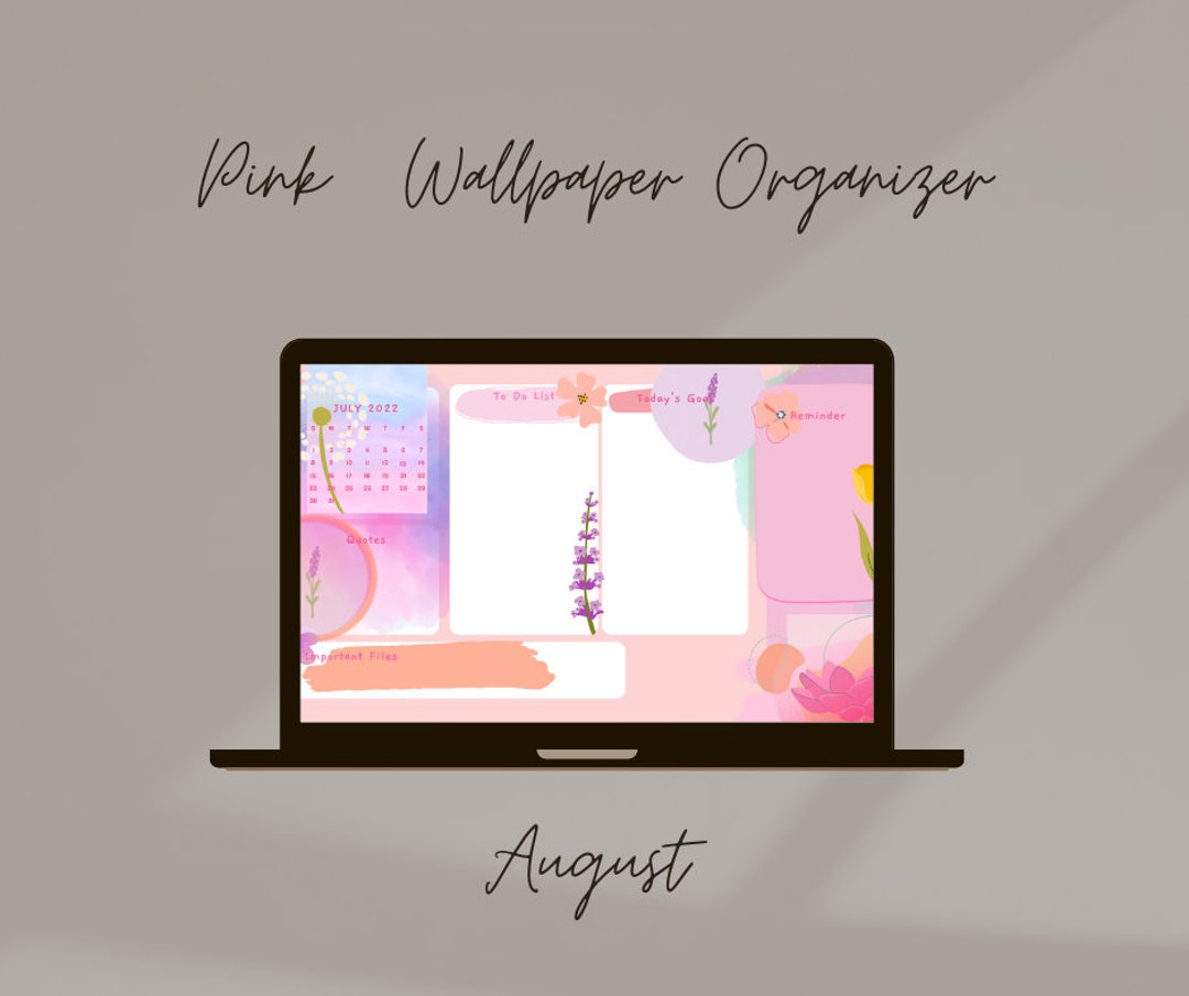 Flower Wallpaper Desktop Organizer (august) - Etsy