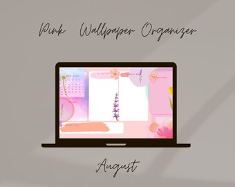 Abstract Pink Desktop Wallpaper Organizer - Etsy