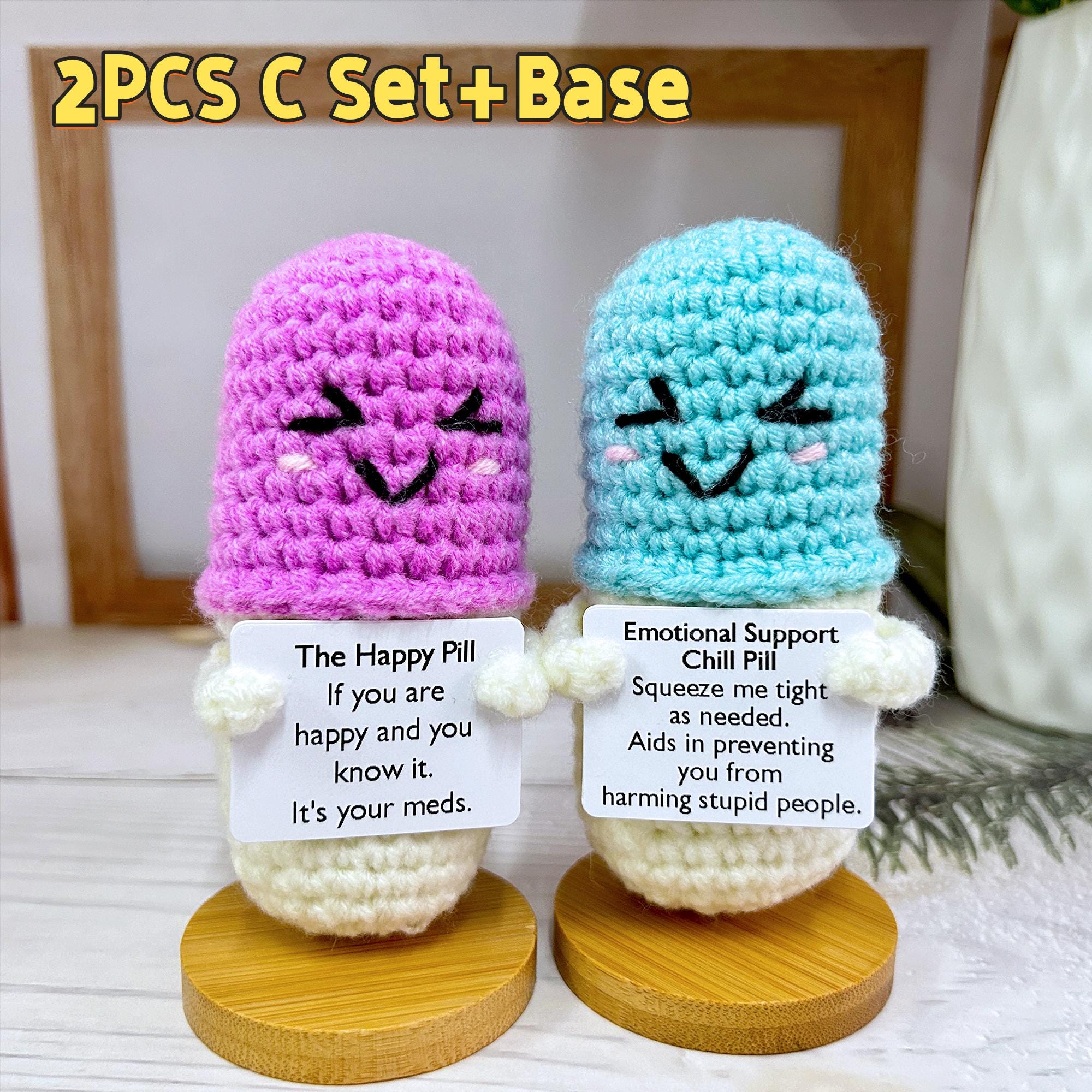 Handmade Crochet Chill Pill: Emotional Support Fidget Toy - Etsy