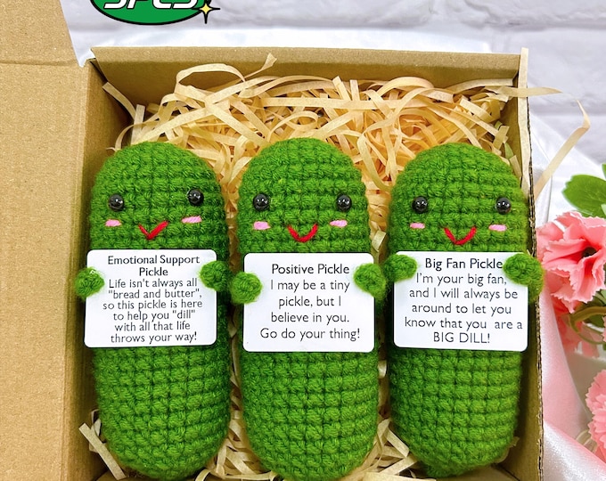 Handmade Crochet Pickles,emotional Support Pickle,positive Pickle,big ...