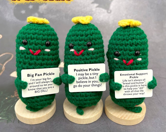 Handmade Crochet Pickles,emotional Support Pickle,positive Pickle,big ...
