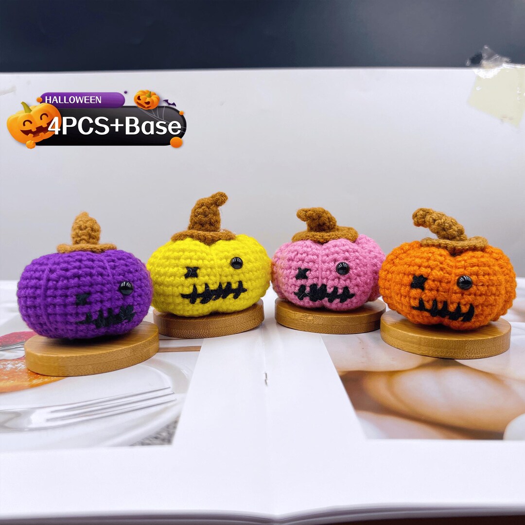 Cute Crochet Halloween Pumpkins in 4 Colors,perfect for Spooky ...