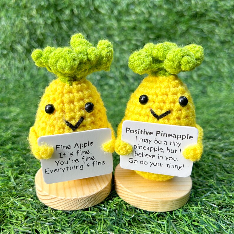 Handmade Crochet Pineapple: Positive Amigurumi Gift, Cubicle Decor ...