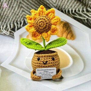 Handmade Crochet Sunflower With Smiling Face,crochet Positive Flower ...