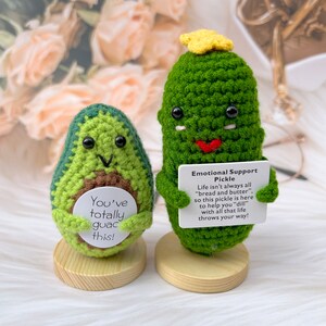 Crochet Emotional Support Pickle & Avocado: Handmade Desk Decor ...