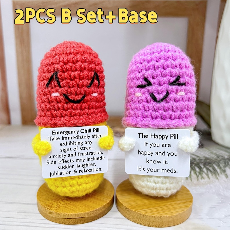 Handmade Crochet Chill Pill: Emotional Support Fidget Toy - Etsy