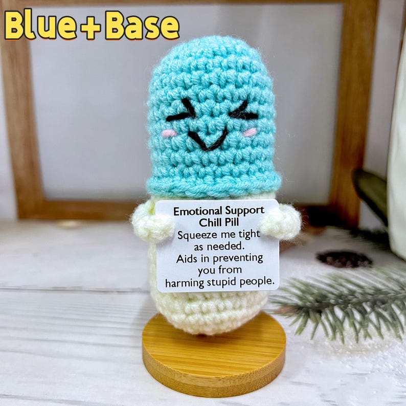 Handmade Crochet Chill Pill: Emotional Support Fidget Toy - Etsy