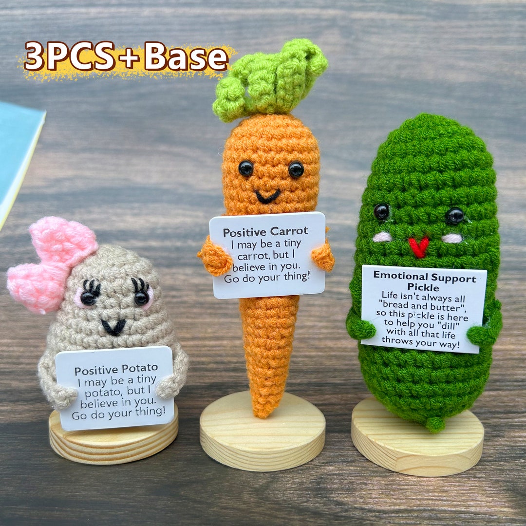 3PCS Positive Vegetables,crochet Positive Potato/carrot,emotional ...