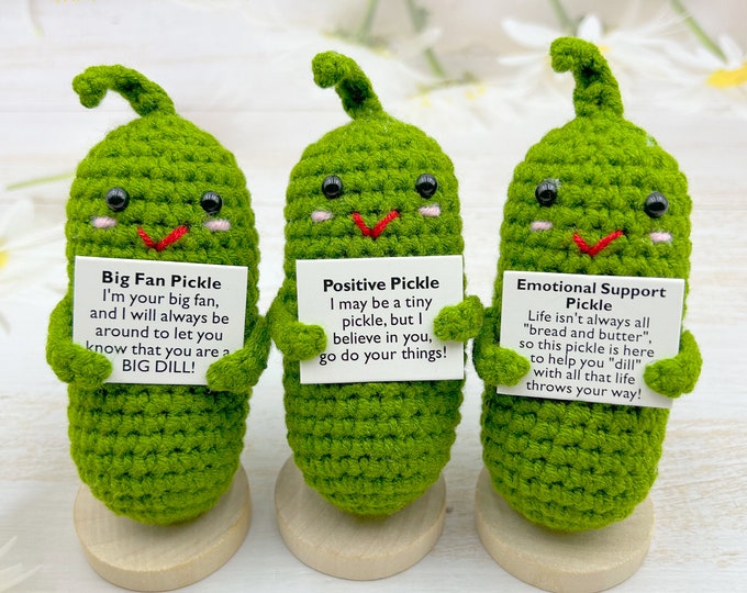 Handmade Crochet Pickles,emotional Support Pickle,positive Pickle,big ...