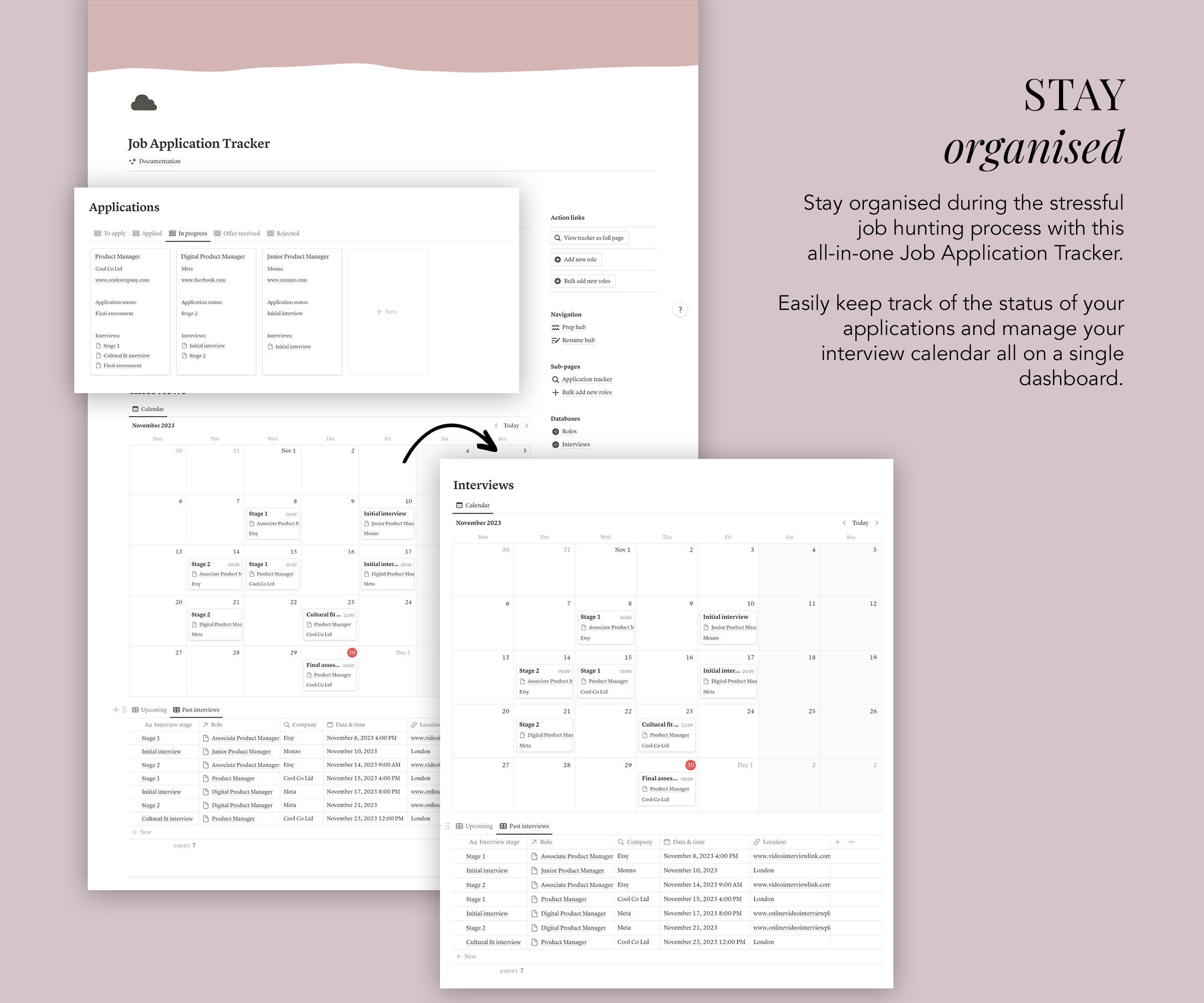 Job Application Tracker Notion Template Job Interview - Etsy