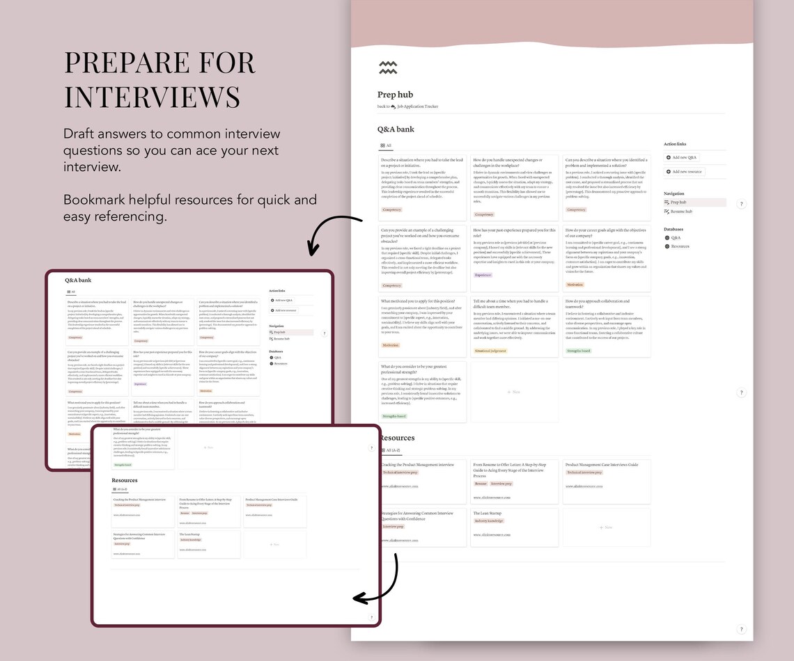 Job Application Tracker Notion Template Job Interview - Etsy