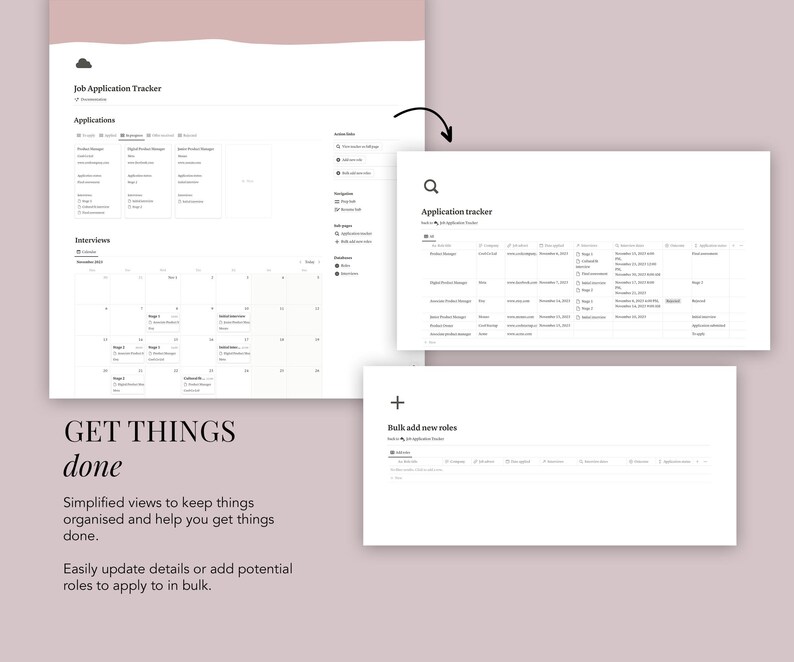 Job Application Tracker Notion Template Job Interview - Etsy