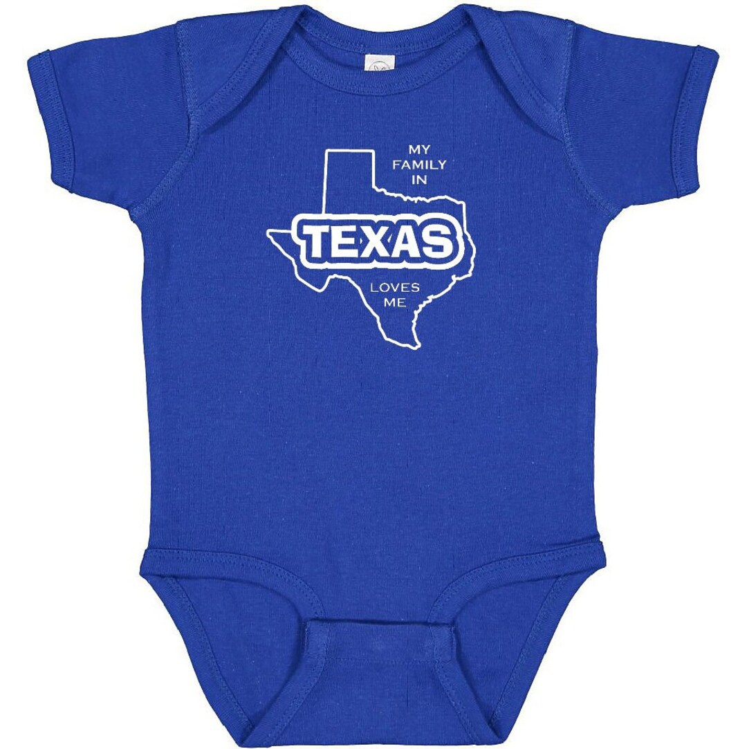My Family in Texas Loves Me Baby Boy / Girl Bodysuit Outfit Royal ...