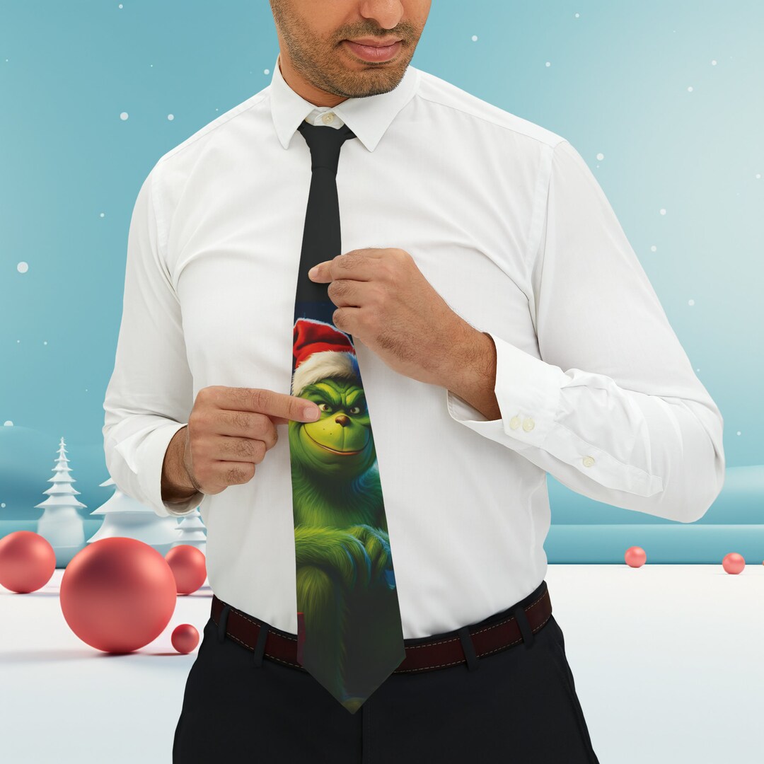 Unique Statement Neck Ties With Grinch Design - Fun, Artistic ...