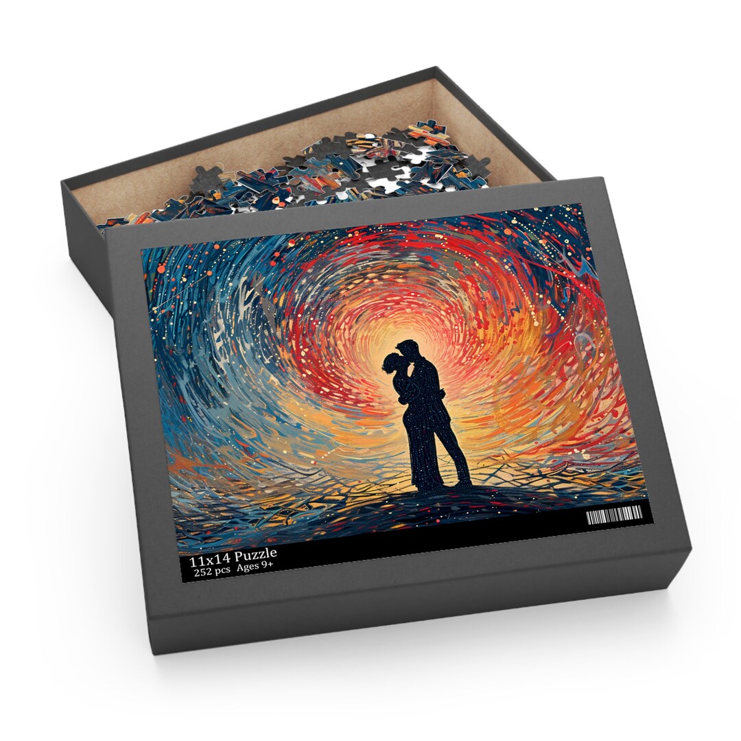 Embracing Couple Wilderness Jigsaw Puzzle - Multicolor With Red Light ...
