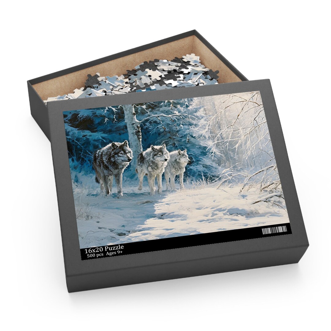 Winter Wolves Jigsaw Puzzle | High-quality Chipboard | 3 Sizes | Gift ...