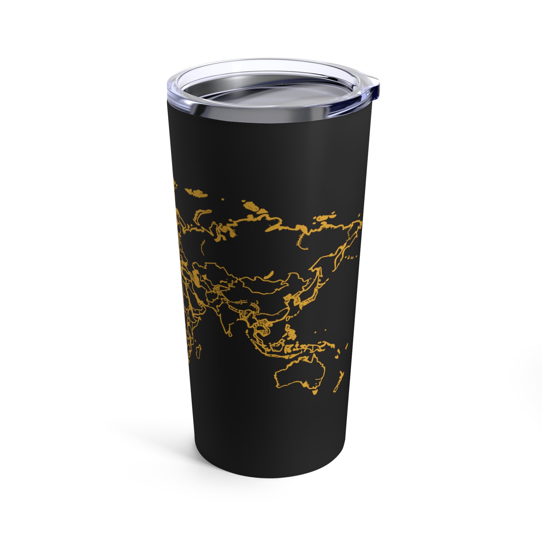 World Map Tumbler, Gold Line Art, Travel Gift, 20oz Insulated - Etsy