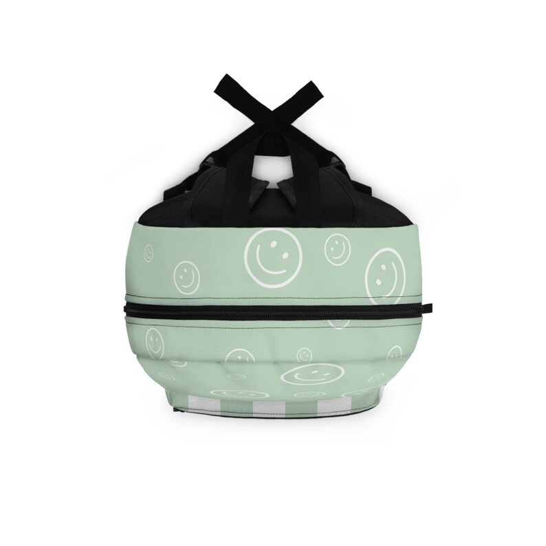 Roomy Green Smiley Face Backpack - Lightweight, Durable, Waterproof - Etsy