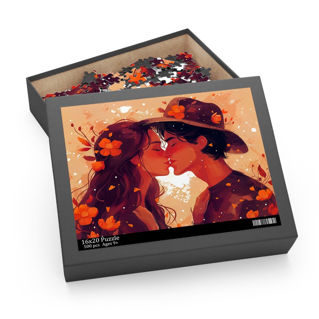 Kissing Couple Jigsaw Puzzle | Romantic Gift-ready Box - Etsy
