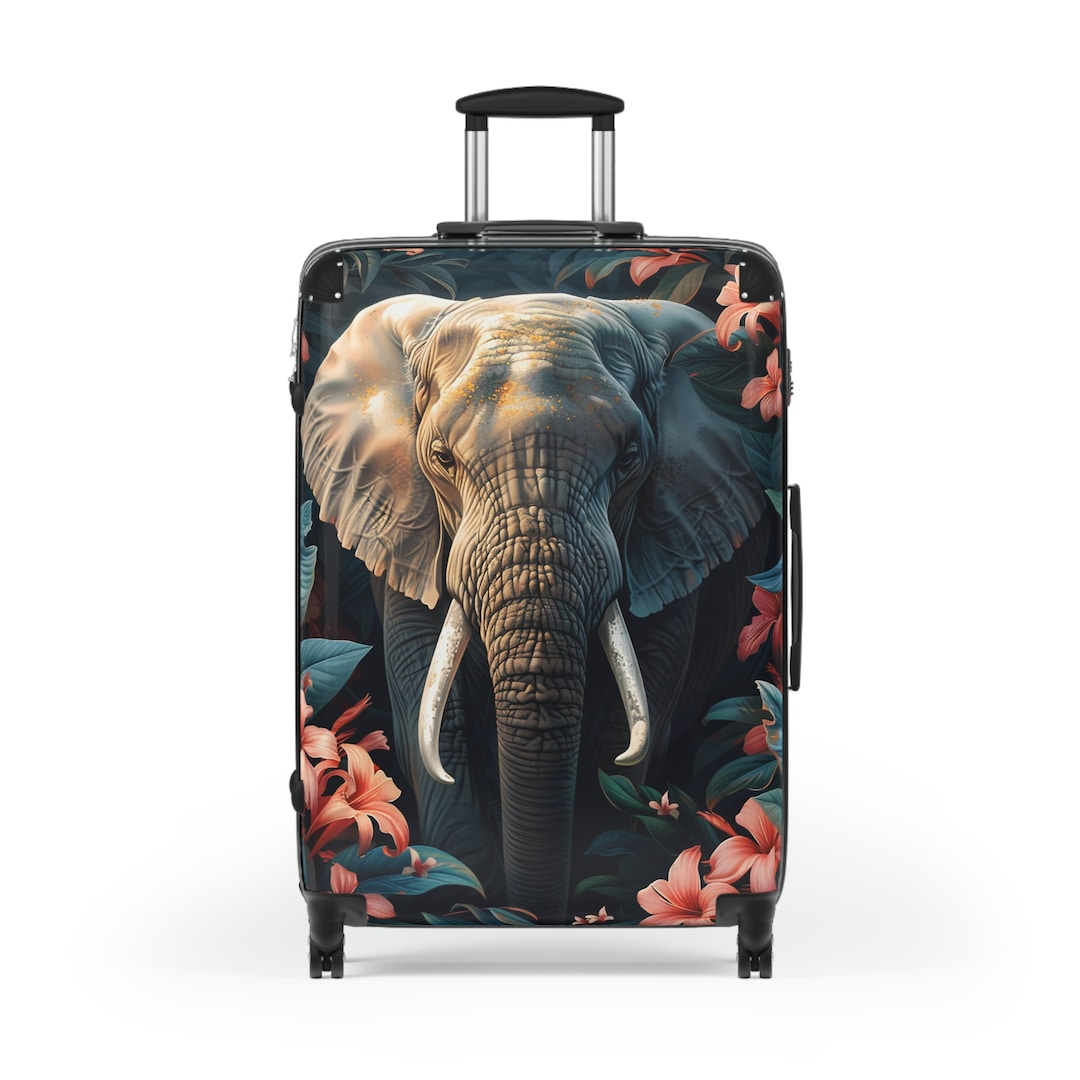 Tropical Elephant Suitcase | Durable Polycarbonate Travel Luggage With ...
