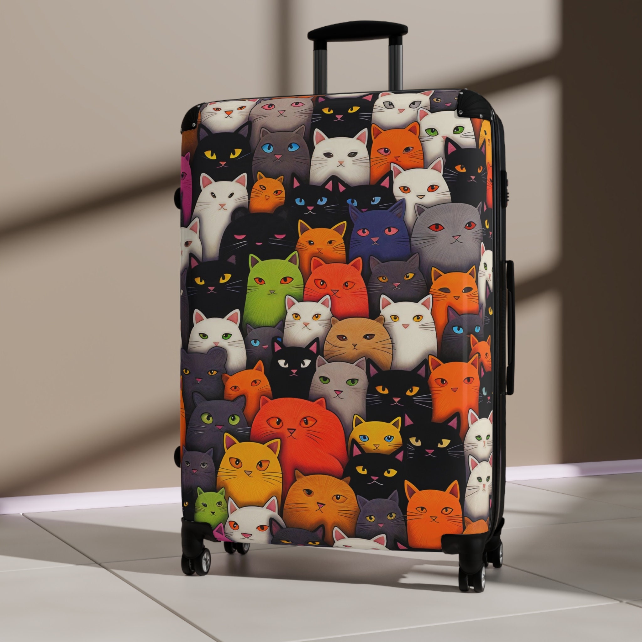 Beautiful Cats Luggage Colorful Cat Suitcase for Stylish Travel ...
