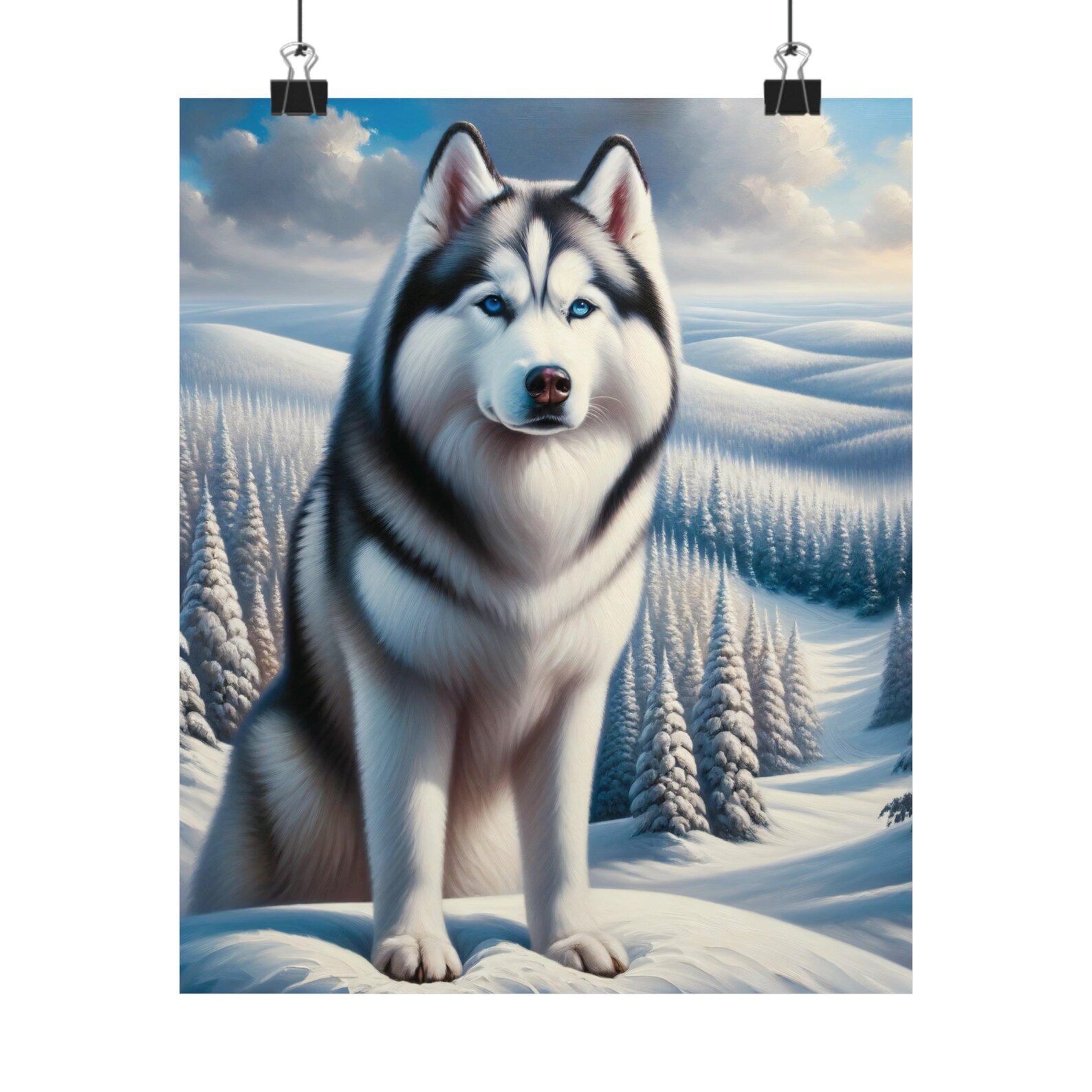 Majestic Siberian Husky Winter Snow Poster, Pet Lover Gift - Etsy