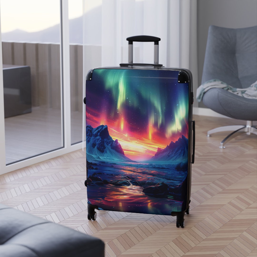 Aurora Borealis Suitcase | Night Sky Sea Themed Travel Luggage | High ...