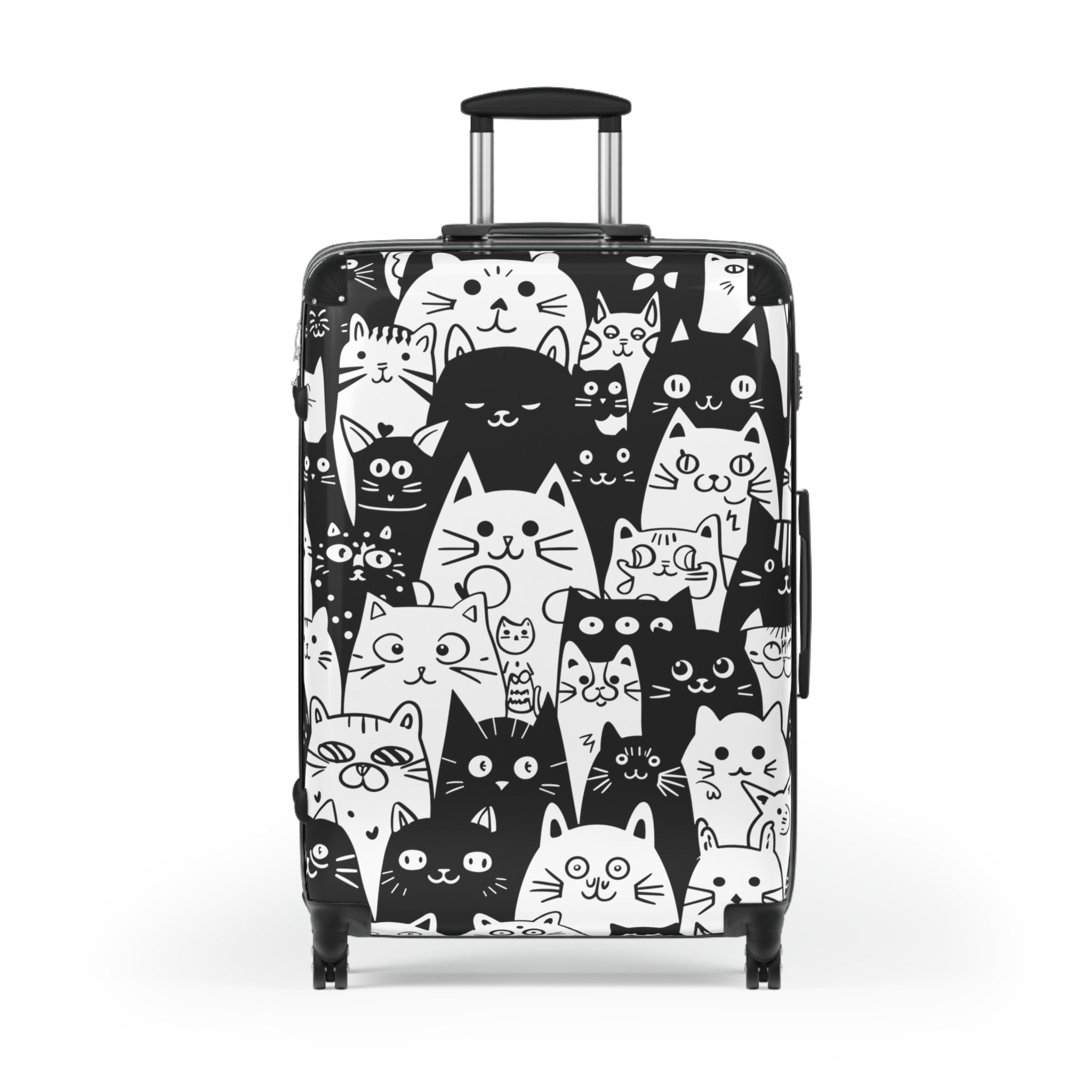 Funny Doodle Cats Suitcase Black & White Cat Themed Luggage ...